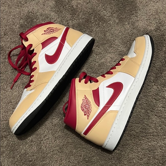Nike | Shoes | Nike Red And Tan Hightop Sneakers | Poshmark